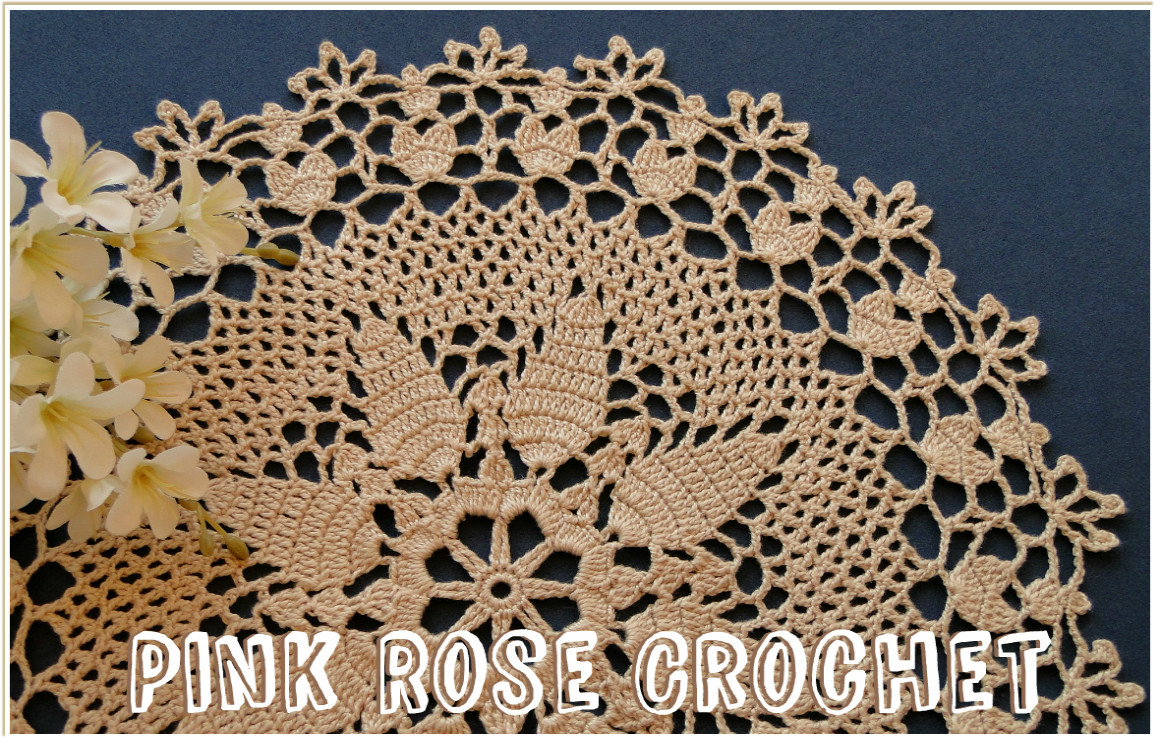 Pink Rose Crochet: Barra Festival de Rosa em Crochê Filê
