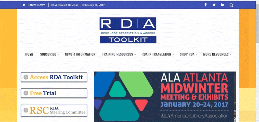 RDA Cataloging News and RDA Bibliography