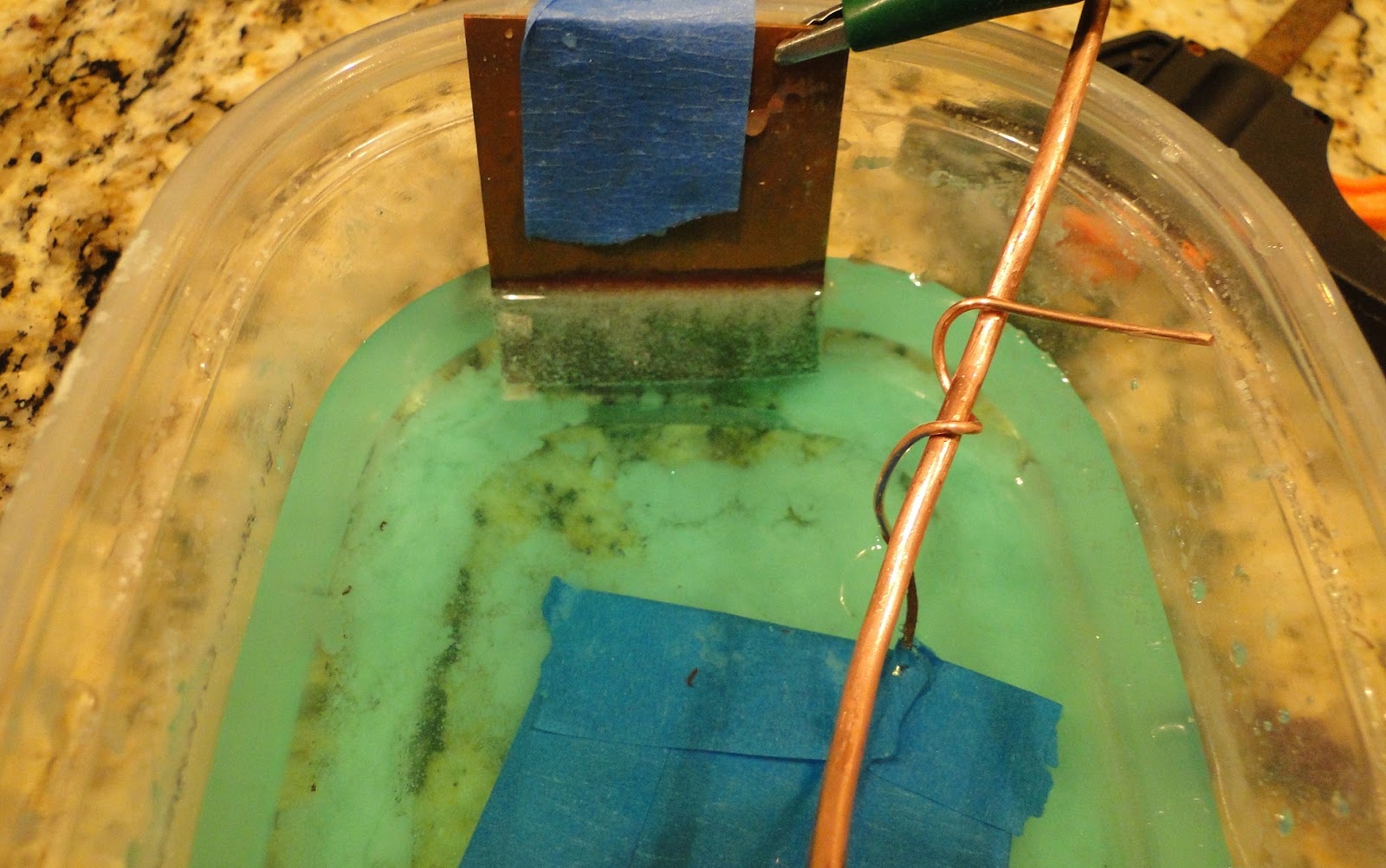 Wire,Whispers and Whatnots: Etching, salt, citric acid and batteries