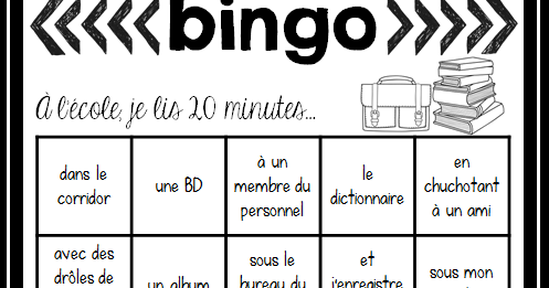 Bingo lecture à l'école