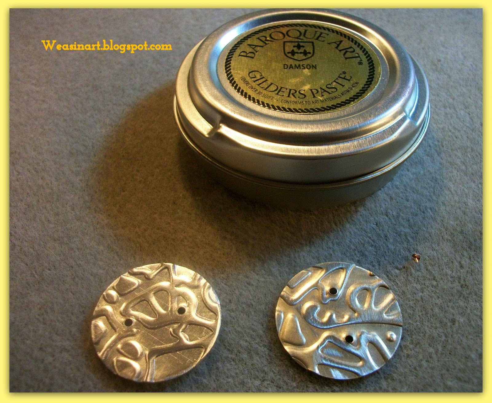 weasinart: Metalwork Monday: Handmade Embossed Buttons