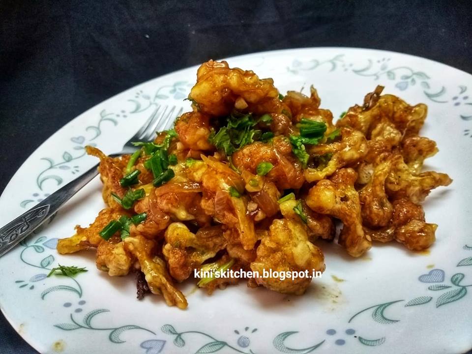 Mushroom Fried Rice with Gobi Manchurian