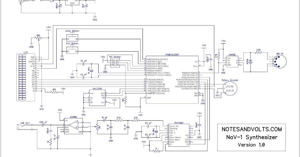 Notes and Volts: NaV-1 Arduino Synth - Build it