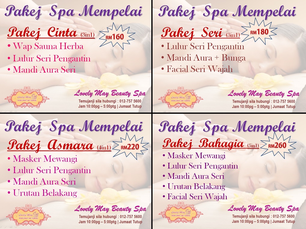 Laser Aesthetic Academy: RAWATAN SPA PENGANTIN Di Lovely May Beauty (JB)