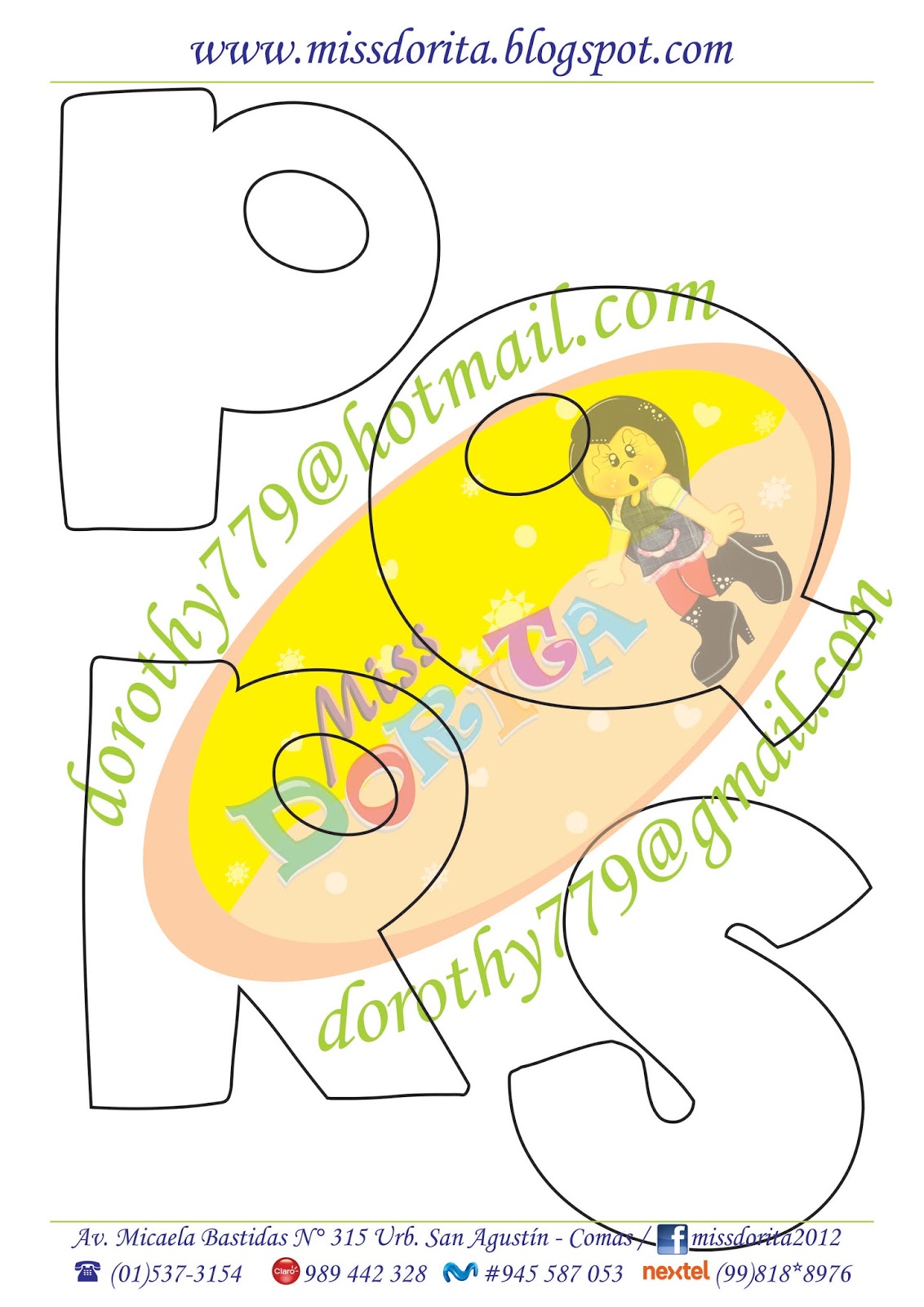 Miss Dorita Abecedario Chico Moldes De Letras Infantiles Letras Sexiz Pix