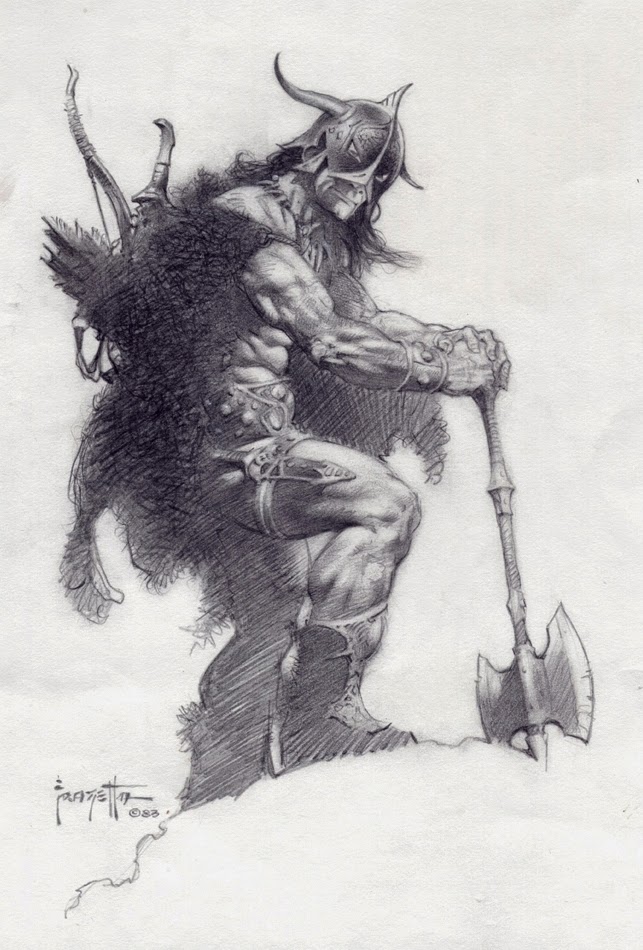 Cap'n's Comics: Another Conan Sketch by Frank Frazetta