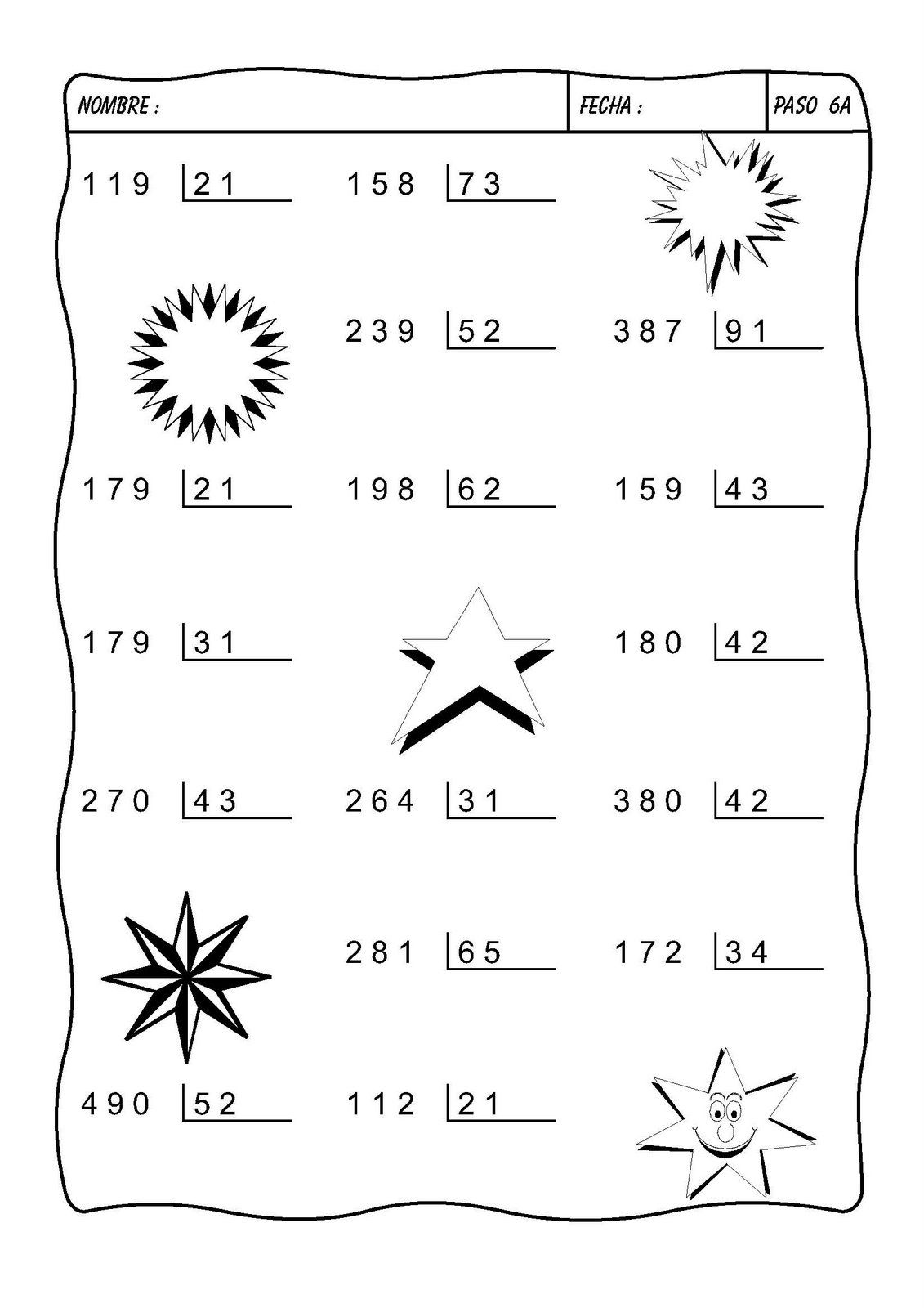 Blog-ticas 5A: Fichas de divisiones