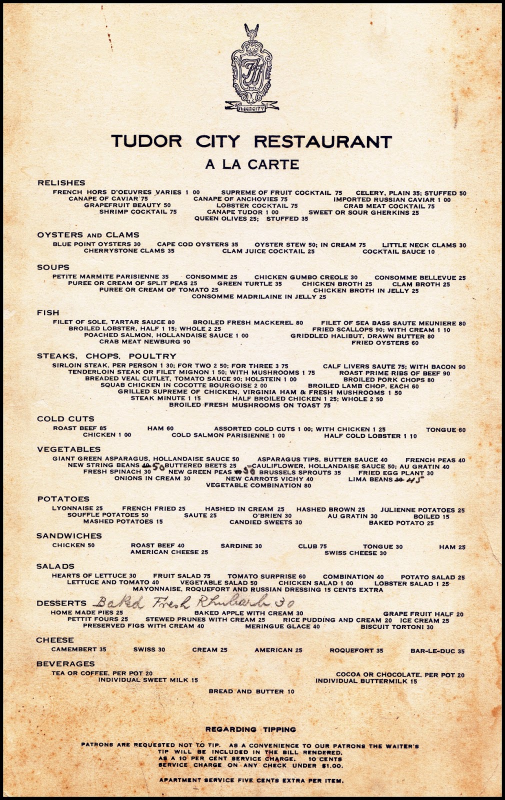 Tudor City Confidential: The TUDOR CITY RESTAURANT