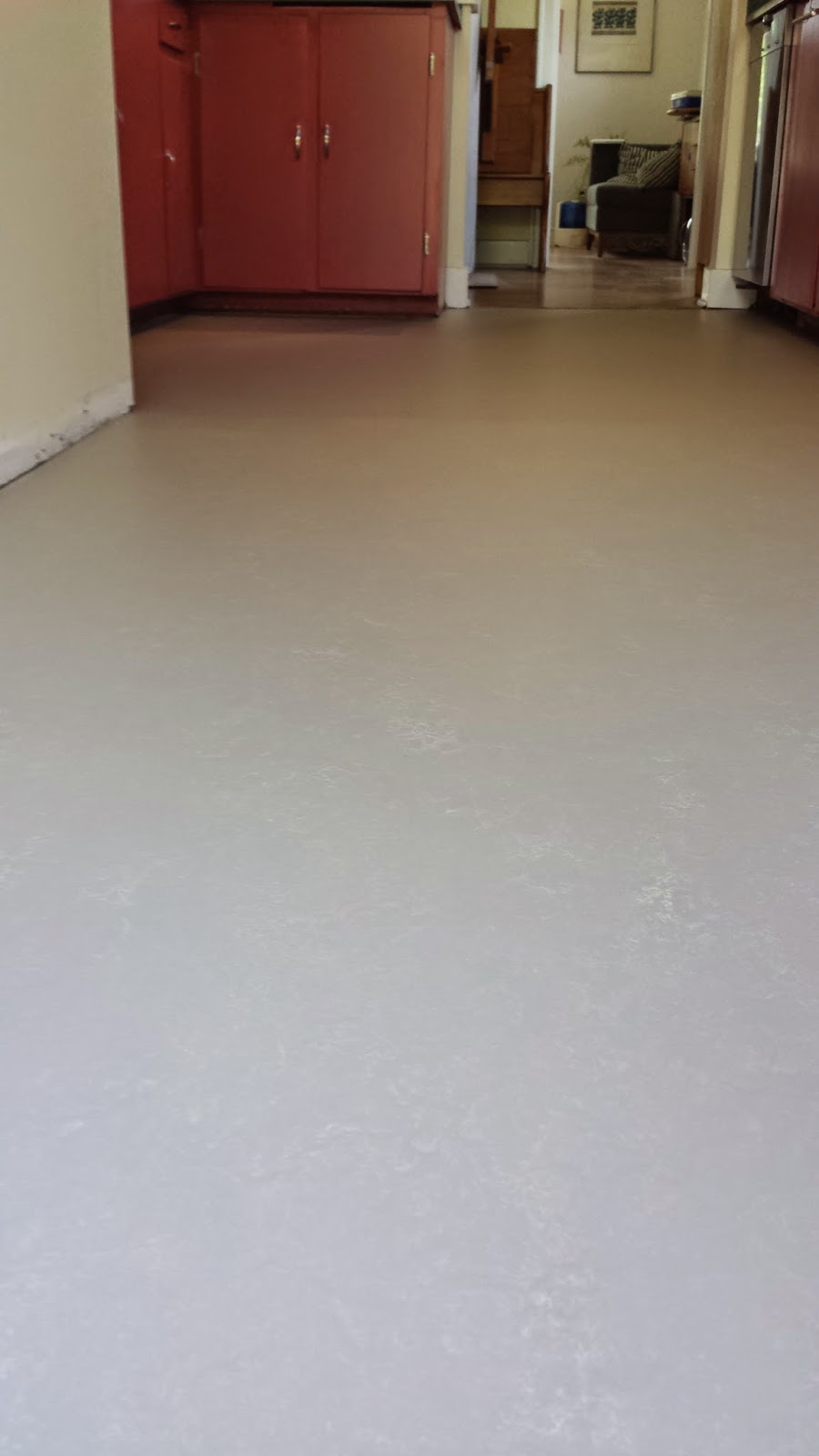 One Step Further: Kitchen Installed with Marmoleum Concrete, Fossil #3708