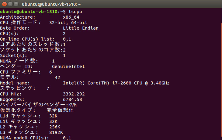 lscpu その1 - CPUの情報を調べる - kledgeb