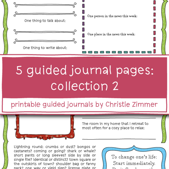 Adventures in Guided Journaling: A starter kit, 5 new journal pages ...