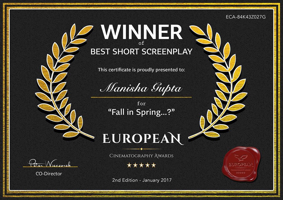 ManishaGupta: Screenplay "FALL" in SPRING....?? Wins Best Short ...