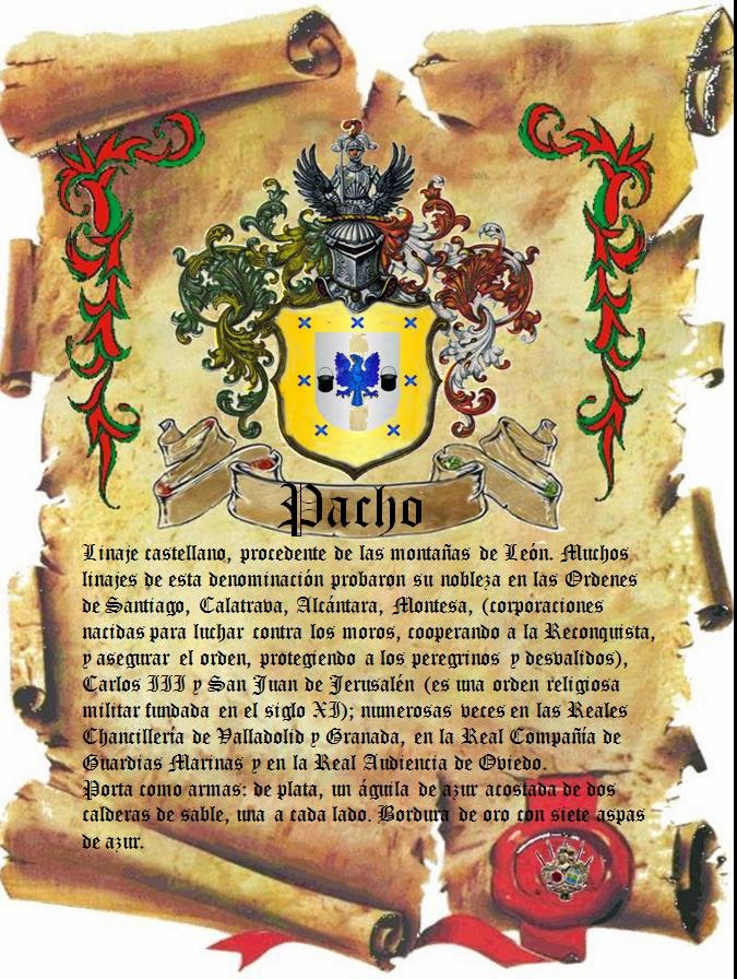 apellidolandia: Escudo familiar Pacho Rojo