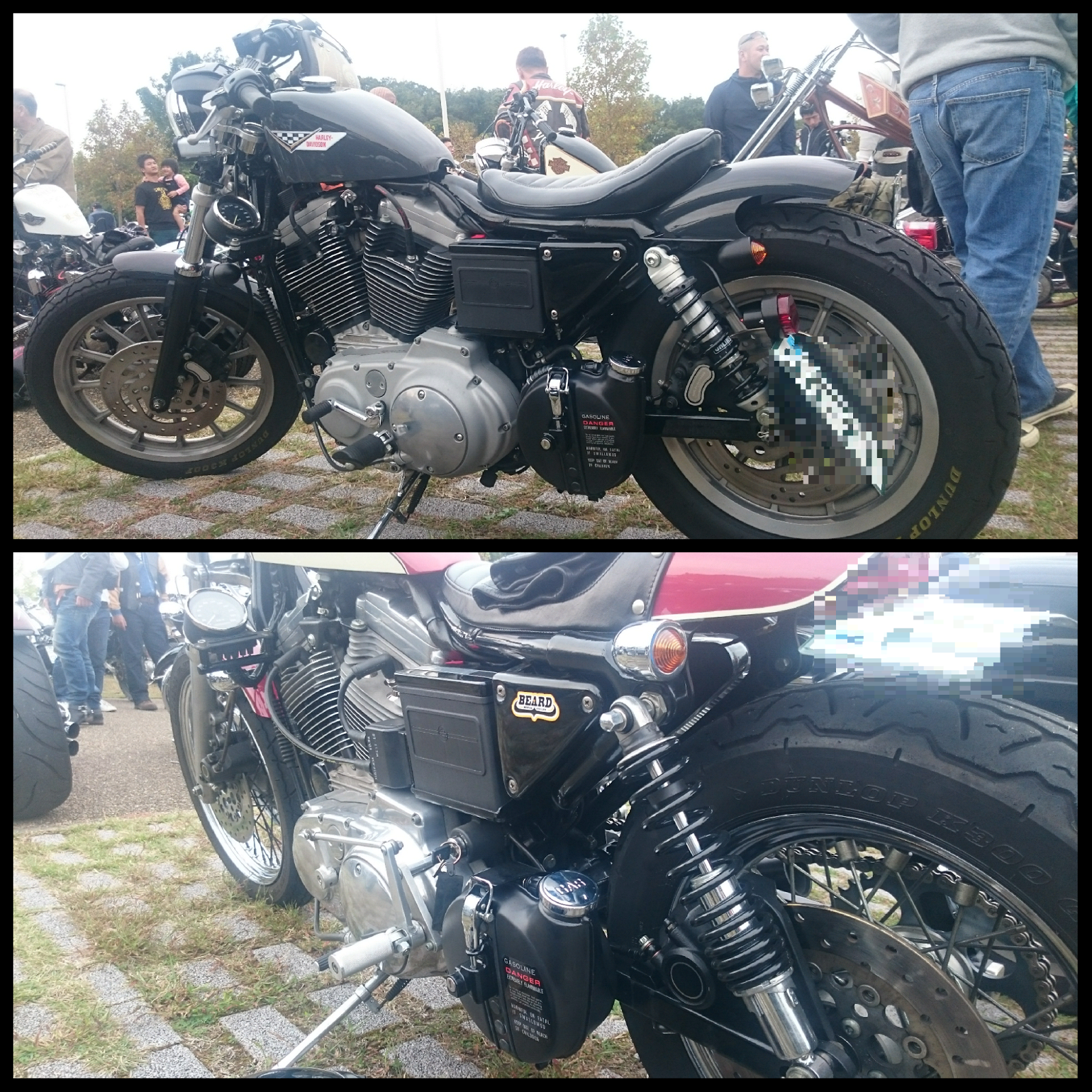 がるーだのターコイズ スポーツスター (garuda's turquoise sportster): ニーグリップバーとサドルバック用スライド ...