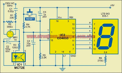Mains Interruption Counter with Indicator Circuit Diagram