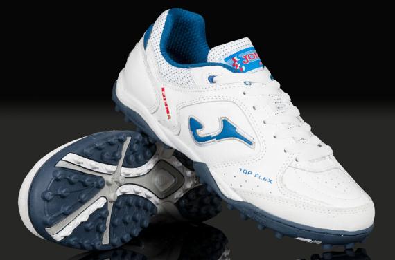 Futsal And Soccer: Futsal Shoes Joma Top Flex Turf - White/Royal