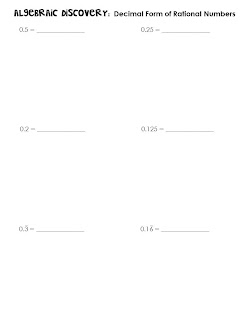 FJHS MATH-8: Decimal Form of a Rational Number