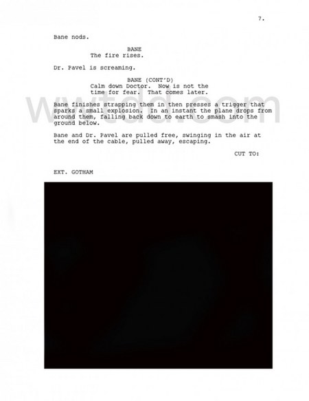 BATMAN: THE DARK KNIGHT: THE DARK KNIGHT RISES SCREENPLAY PAGES