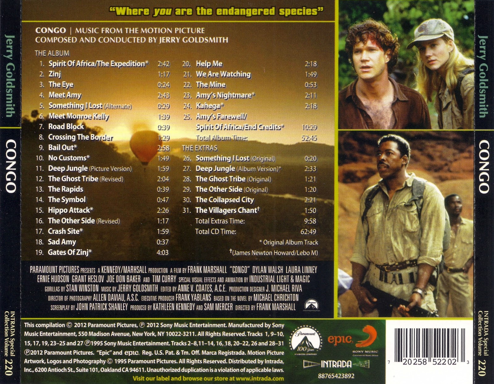 LE BLOG DE CHIEF DUNDEE: CONGO Music from the Motion Picture - Jerry ...