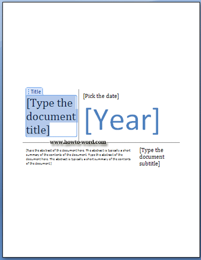 How to insert cover page in Microsoft Word | How to Word