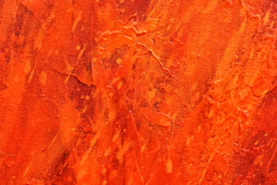Molten Lava, Red Abstract Painting by Theresa Paden