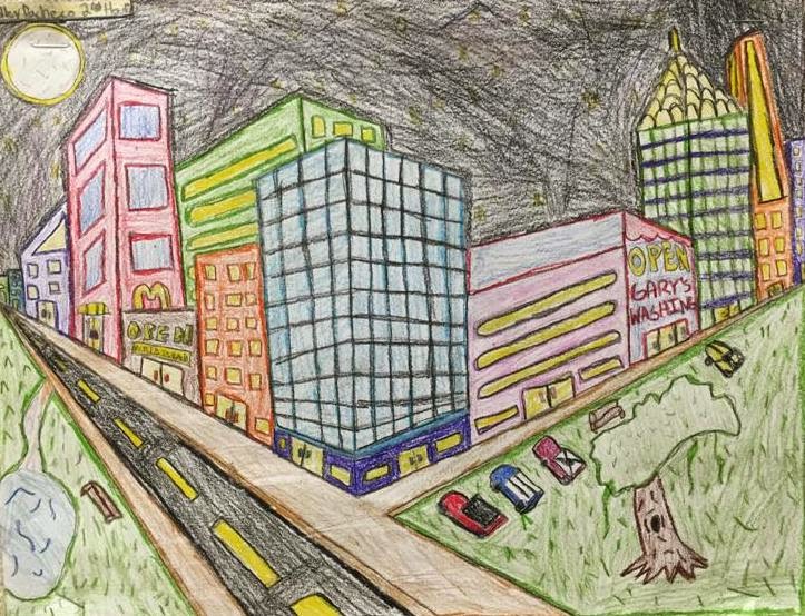 Mrs. Nhu's Oakdale Art Class: 2-Point Perspective Cityscapes