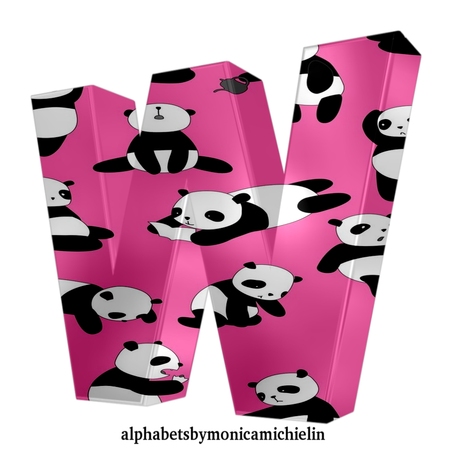 Monica Michielin Alphabets: ALFABETO PINK E PANDA, PINK ALPHABET AND ...
