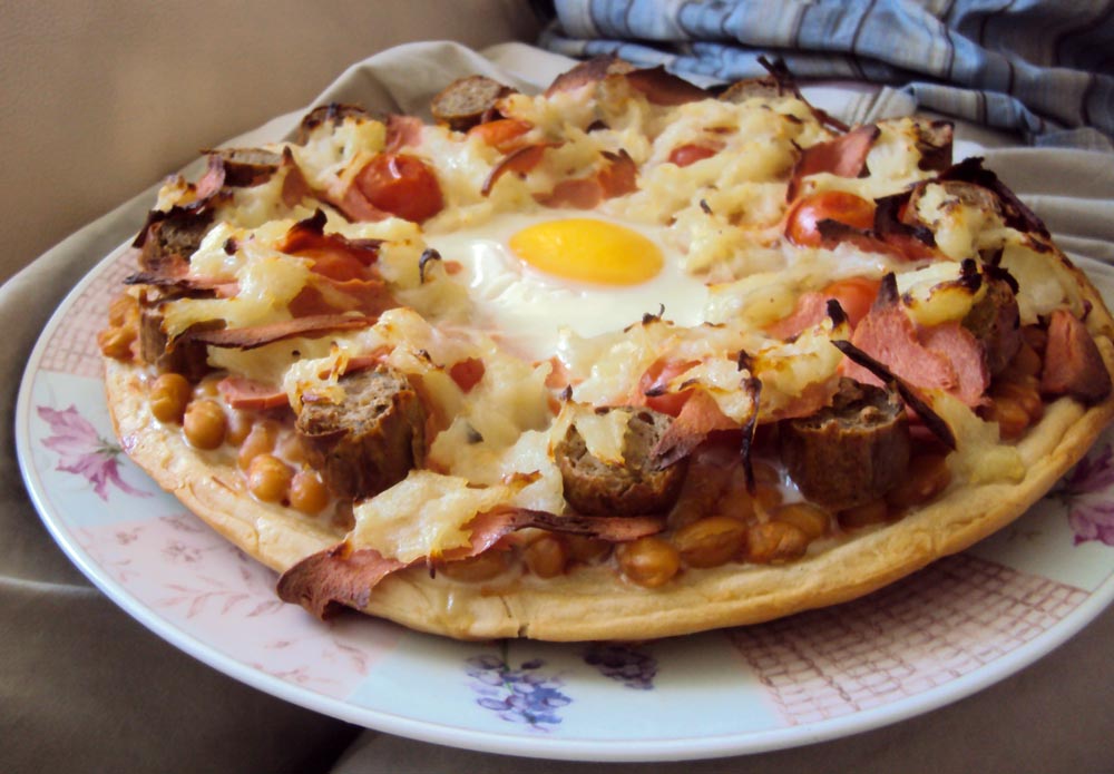 The Letter of Every Day is F: English Breakfast Pizza
