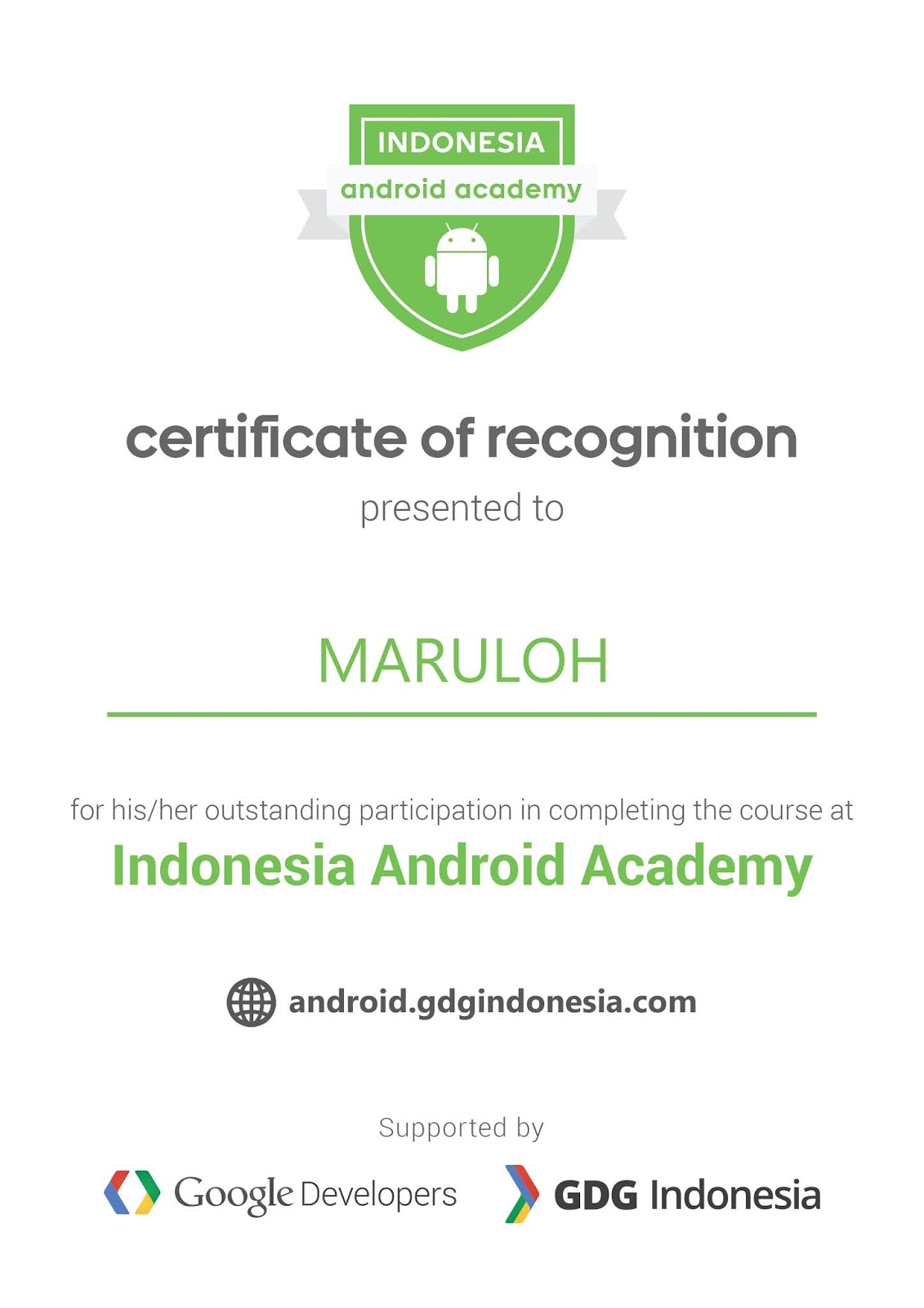 Sertifikat Pelatihan Android - Sharing Ilmu Yuk...