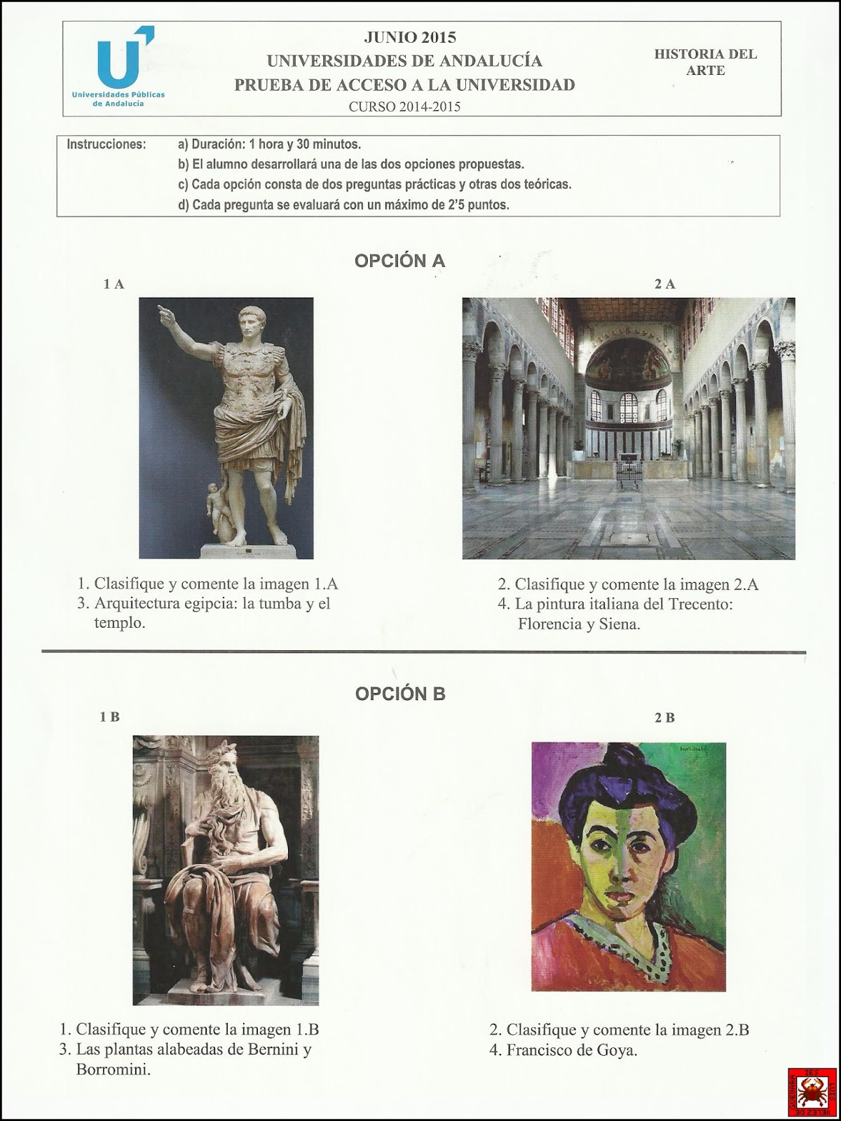 Lyceo Hispánico: El Examen de Historia del Arte de Junio de 2015