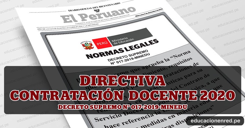 YA ES OFICIAL: Directiva para Contrato Docente 2020 (CRONOGRAMA ...
