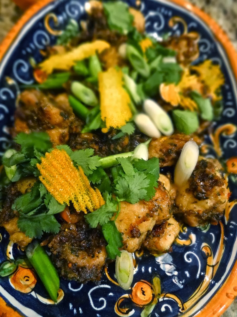 Scrumpdillyicious: Chinese New Year Monkfish with Cilantro & Garlic