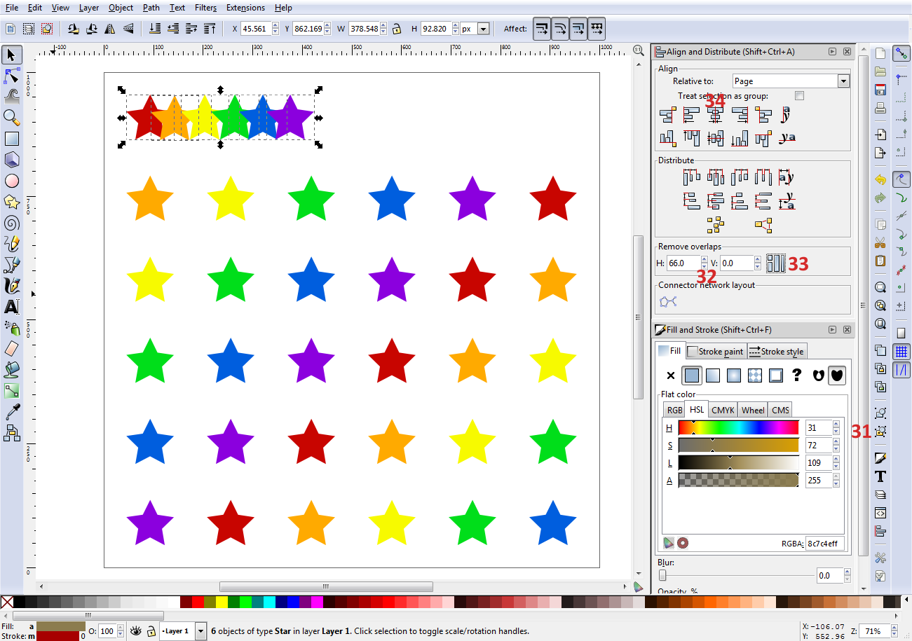 Clown Fish Cafe: Alignment and Distribution of Graphic Elements in Inkscape