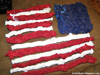 Just Folk Art: American Flag Miniature Rag Rug