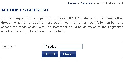 Pune Invest: 1.Online account statement for SBI Mutual Fund?