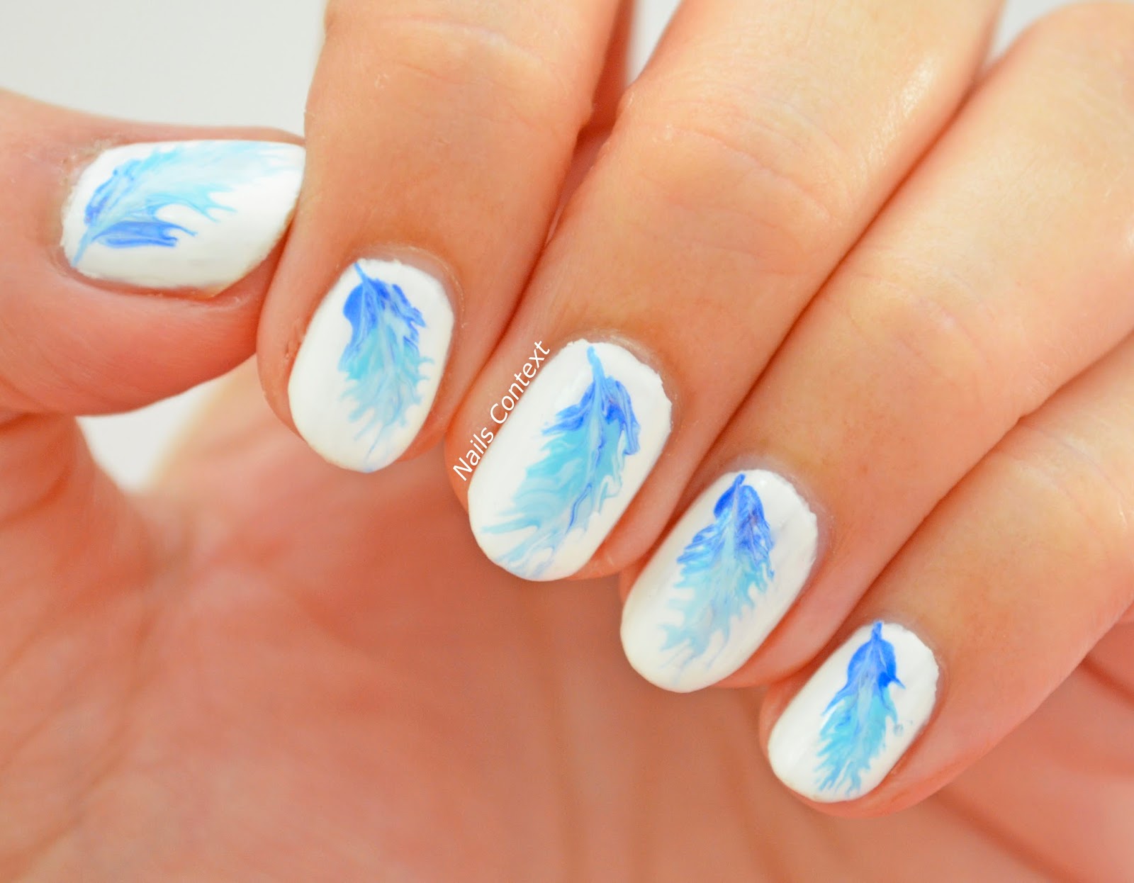 Feather Acrylic Nails