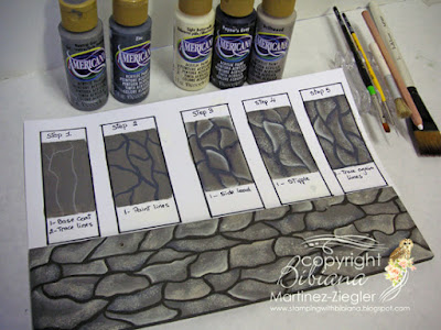 Stamping with Bibiana: How to paint a cobblestone path...