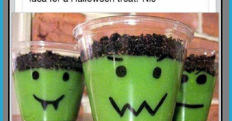 DIY And Household Tips: DIY Frankenstein Pudding Cups