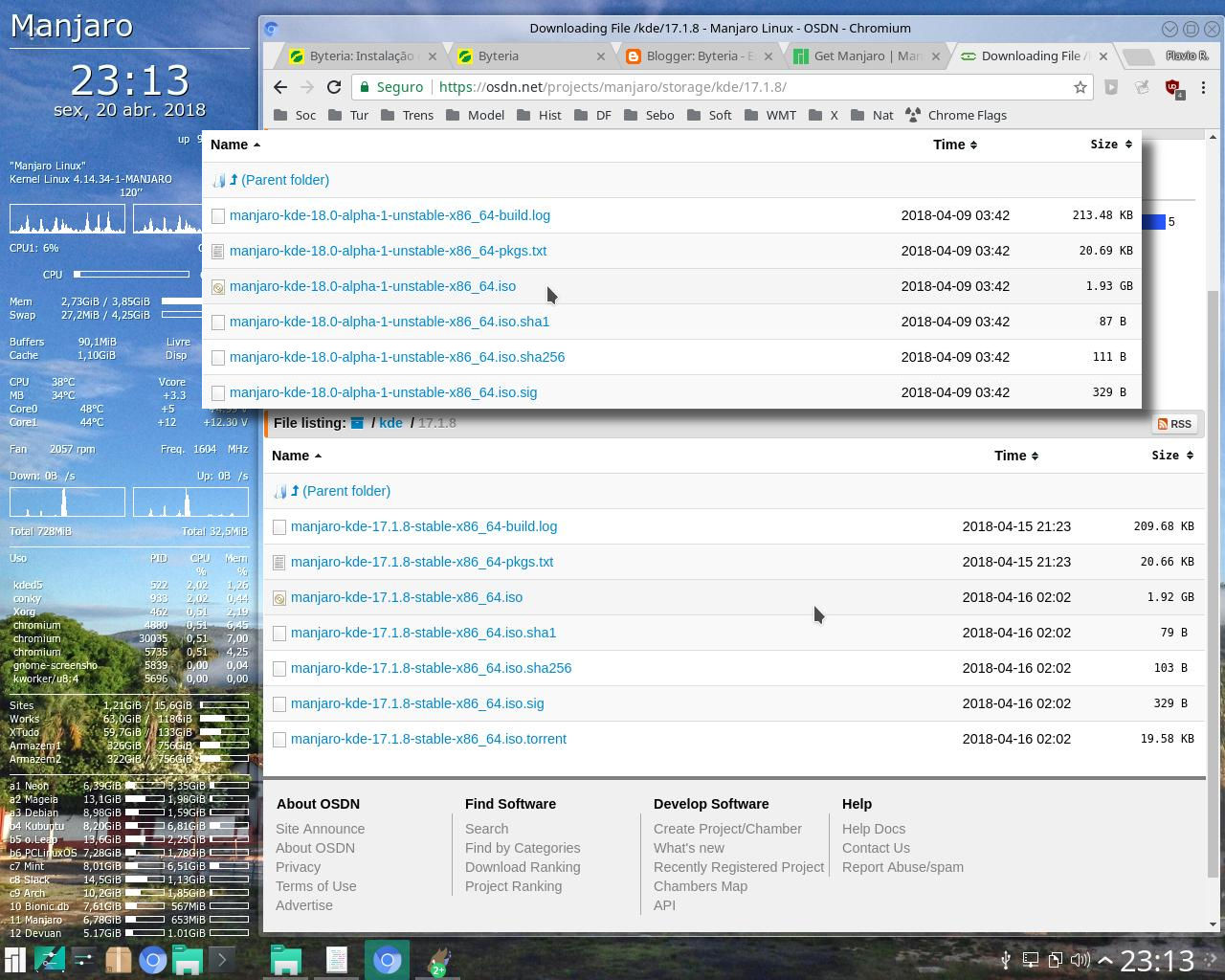 Byteria: Manjaro 17.1.8 KDE - Live, install, config