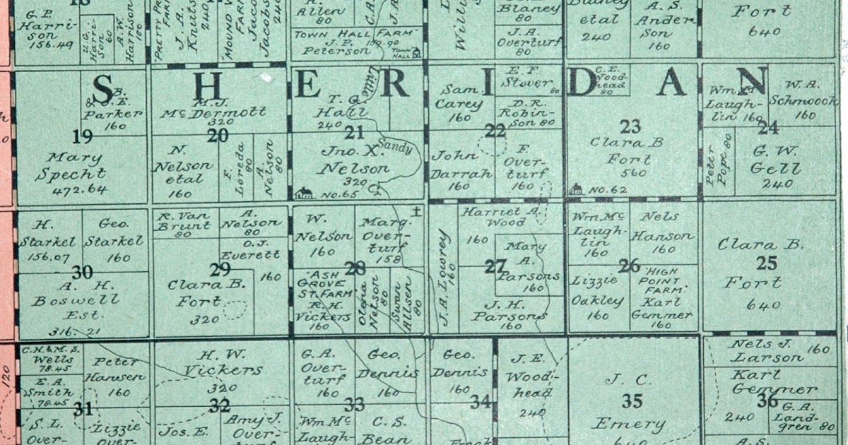 Sutton Nebraska Museum: 1925 Plat Map of Sheridan Township, Clay County