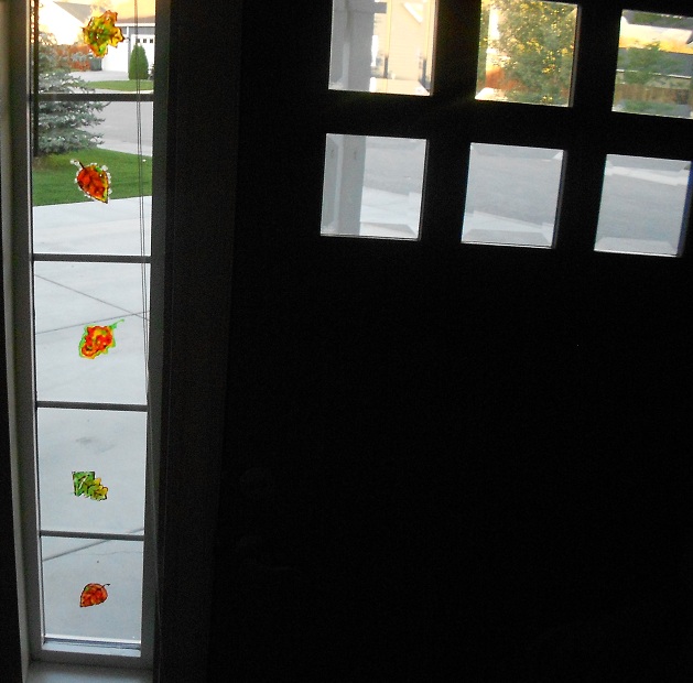Almost Unschoolers: Fall Leaf Glue Window Clings