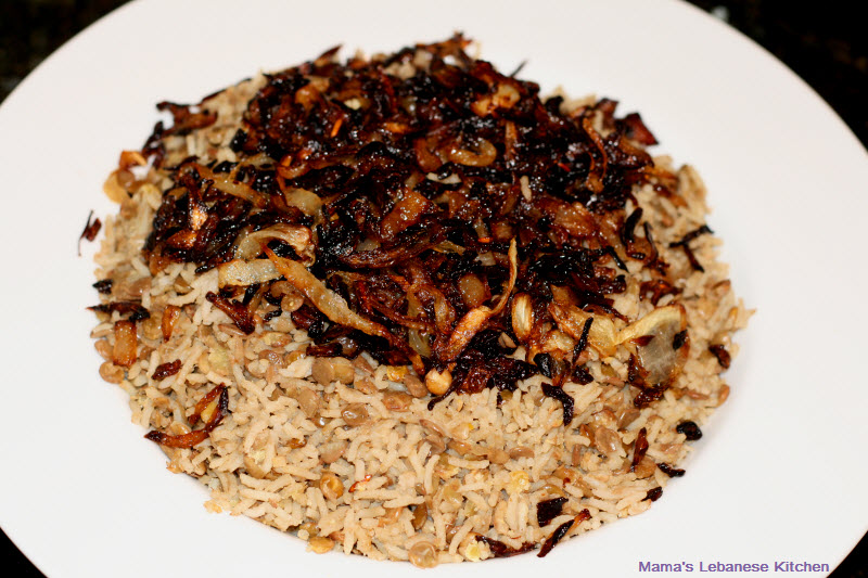 Mujaddara: Lentils With Rice and Caramelized Onions Recipe | LEBANESE ...