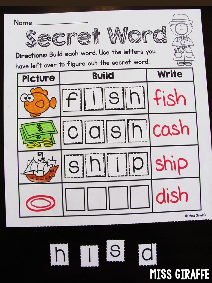 Miss Giraffe's Class: Digraphs Activities for First Grade and Kindergarten
