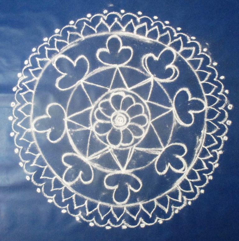 Festival kolam Saraswathi Pooja