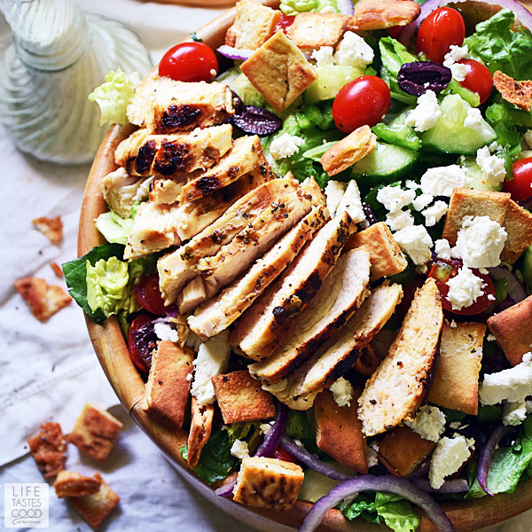 Gyros Salad with Chicken | Life Tastes Good