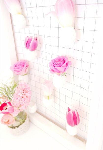spring hanging flower display frame