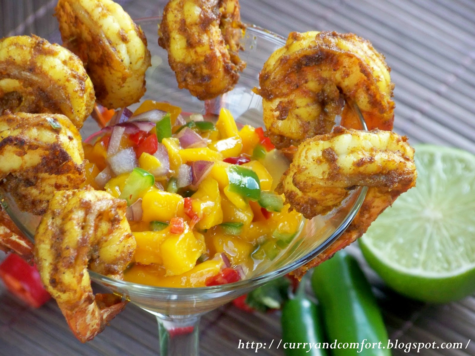 Kitchen Simmer: Masala Shrimp Cocktail with Mango Salsa