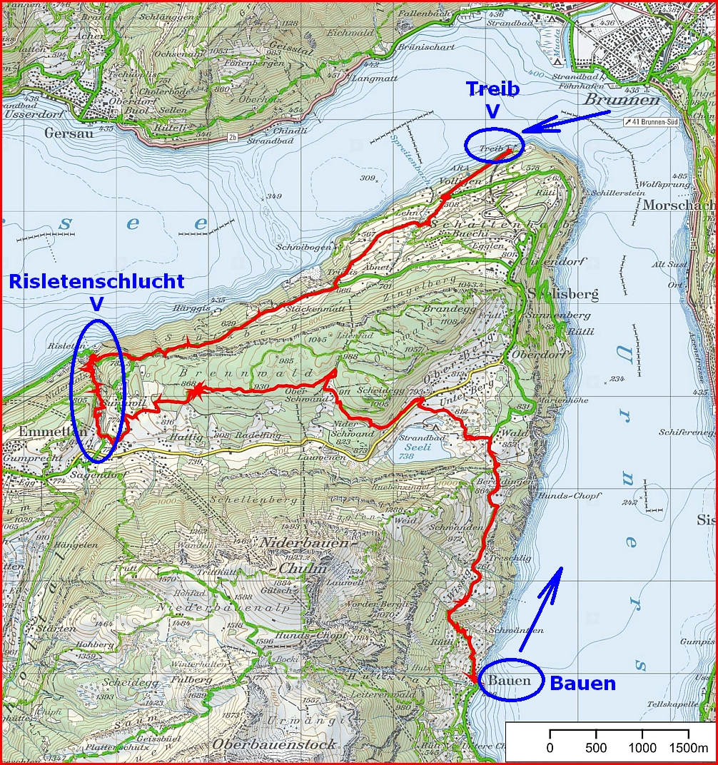 Pfannenstiel Wanderblog: Treib / Seelisberg - Risletenschlucht - Bauen ...
