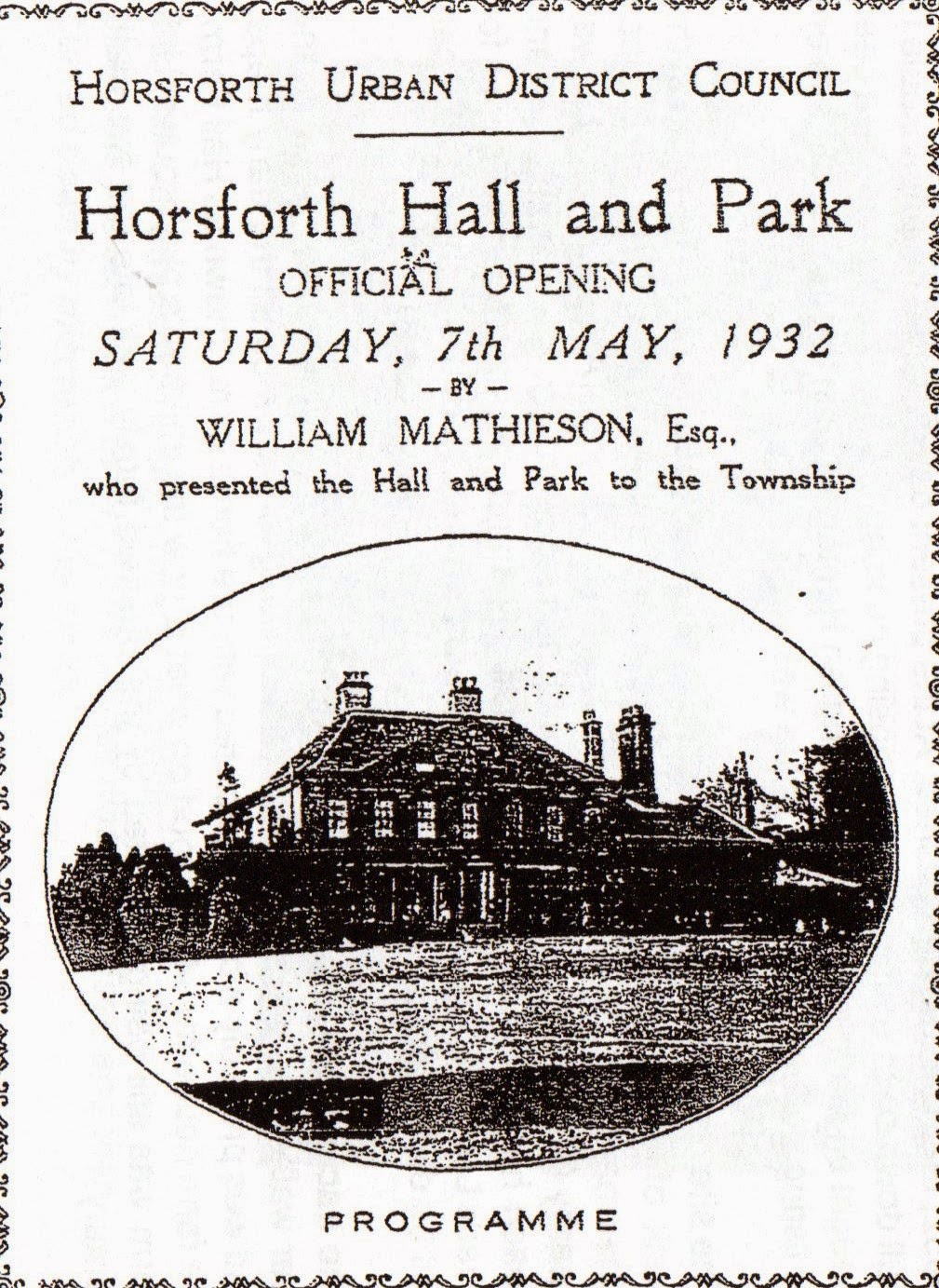 Horsforth Museum: William Mathieson bought the Hall estate and Park for ...