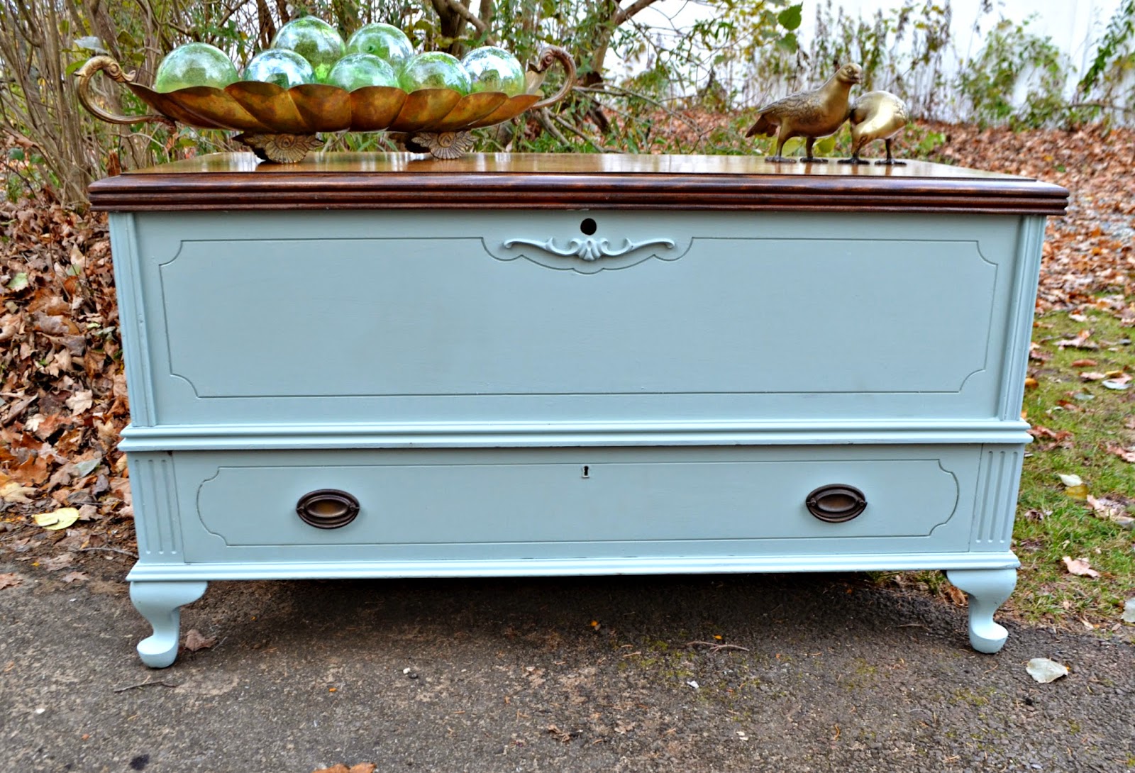 Heir and Space: An Antique Cedar Chest in Ice Blue